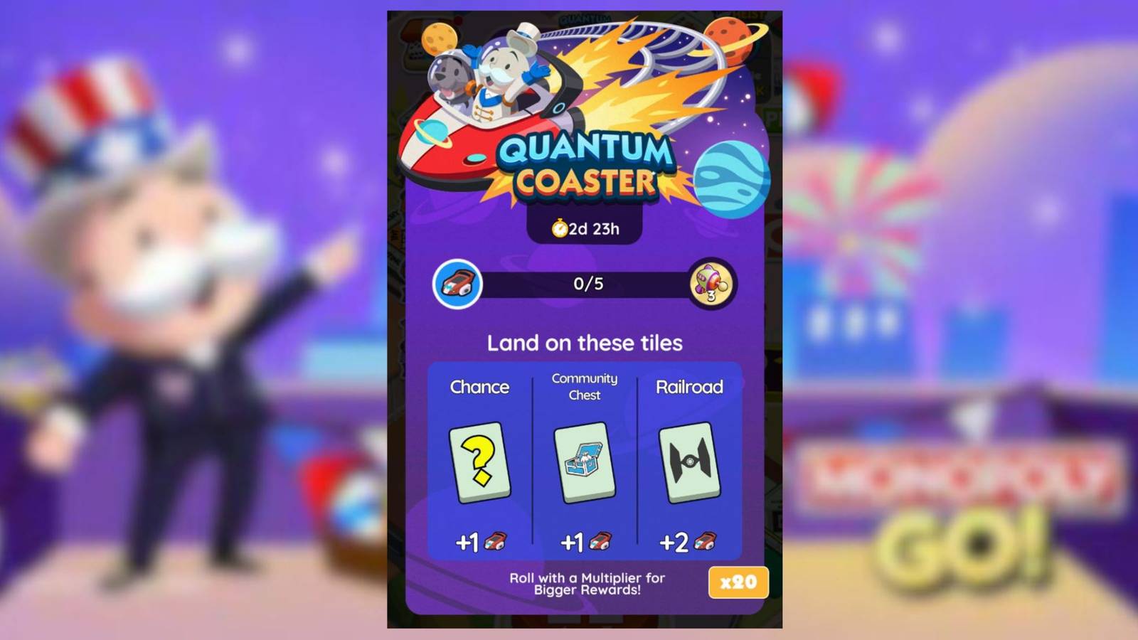 Monopoly GO: Quantum Coaster Rewards and Milestones (June 26-29)