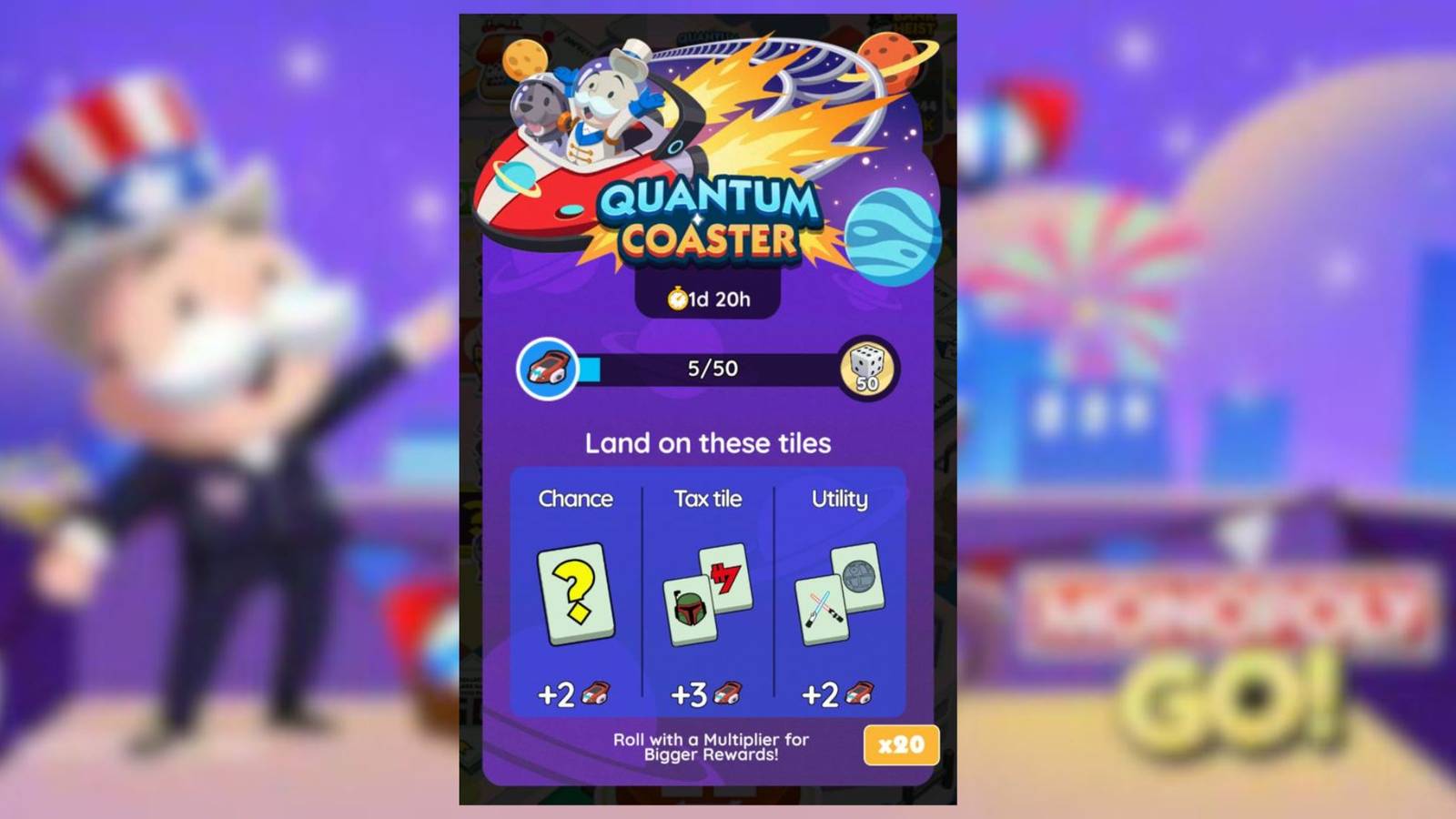 Monopoly GO: Quantum Coaster Rewards And Milestones