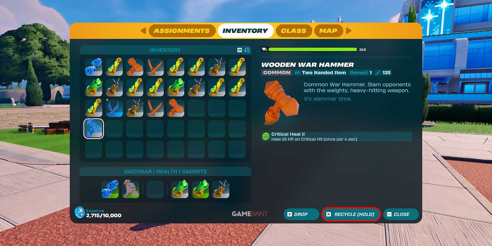 How to Recycle Weapons in LEGO Fortnite Expeditions