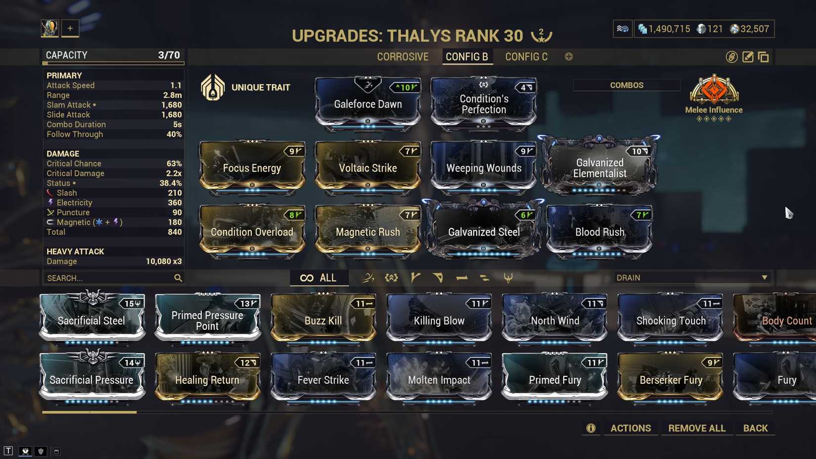 Warframe: Thalys Heavy Attack Build