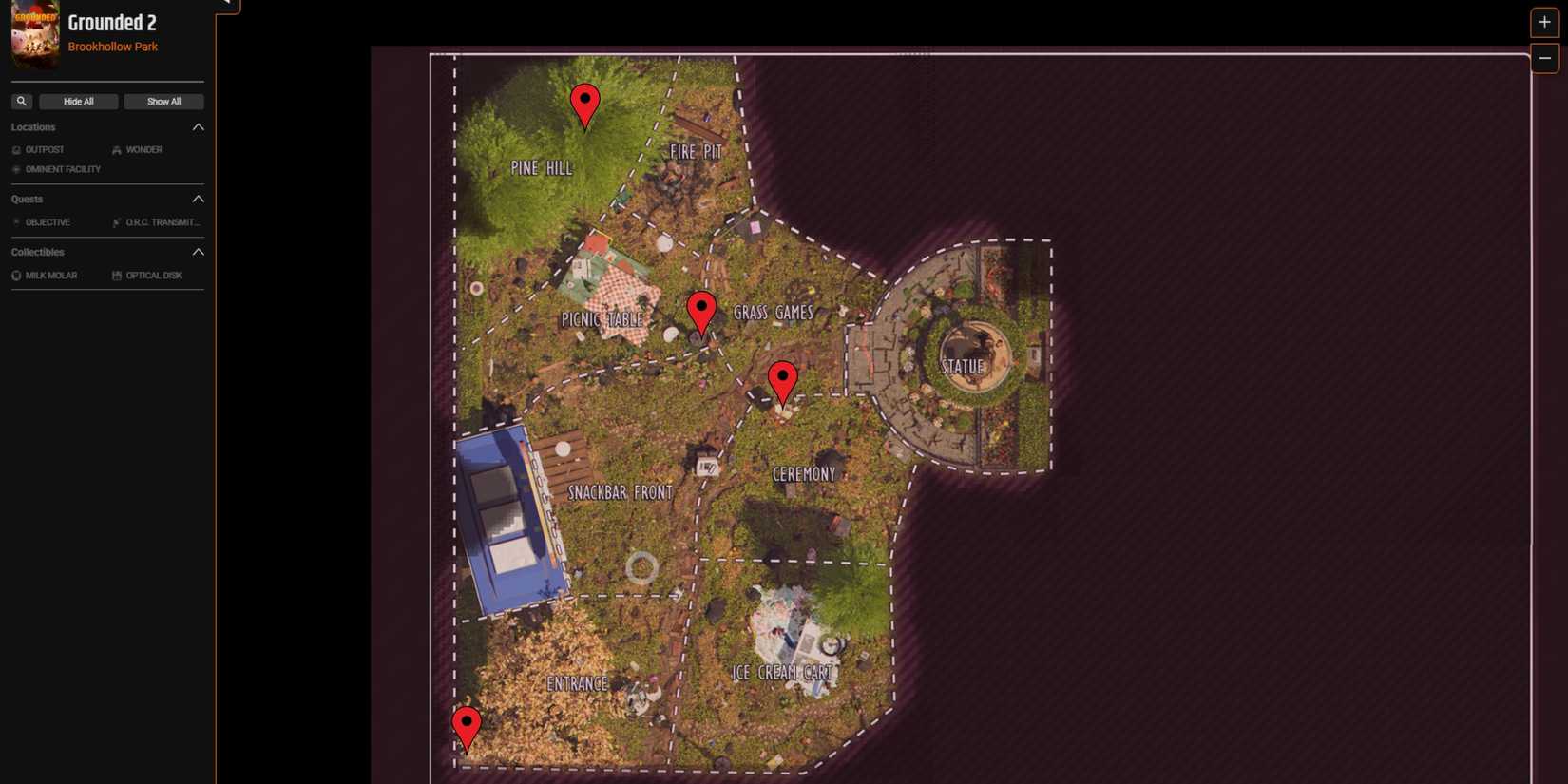 Grounded 2: Wolf Spider Locations