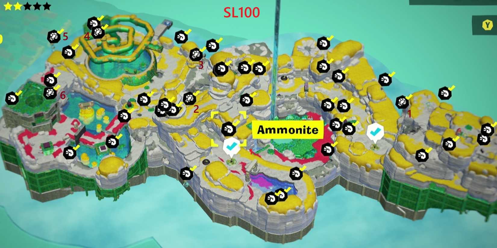 Donkey Kong Bananza: All Fossils in Lagoon Layer