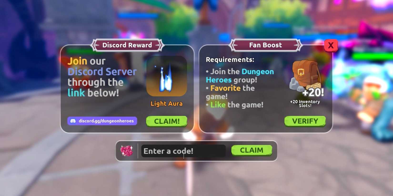 Roblox: Dungeon Heroes Codes