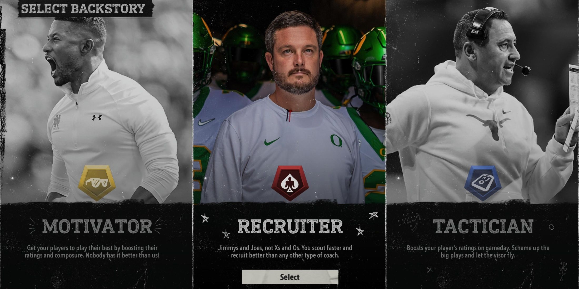 College Football 26 Coach Backstories Explained - Motivator, Recruiter ...