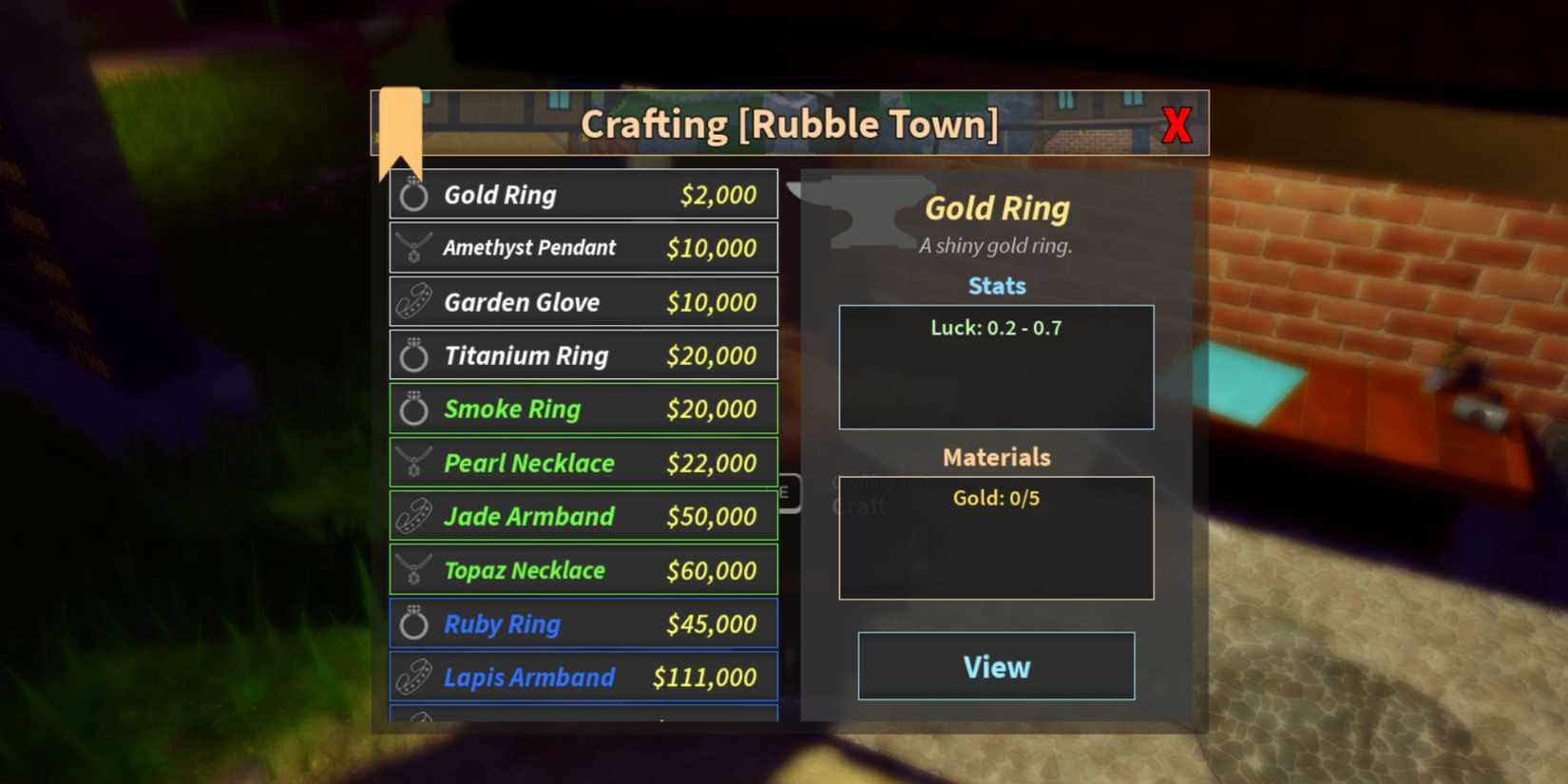 All Recipes in Prospecting (Roblox)