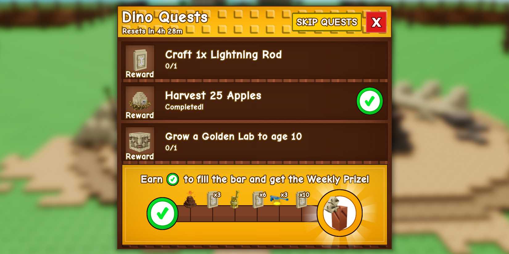 All Grow a Garden Pre-Historic Quest Rewards (Prehistoric Quests)