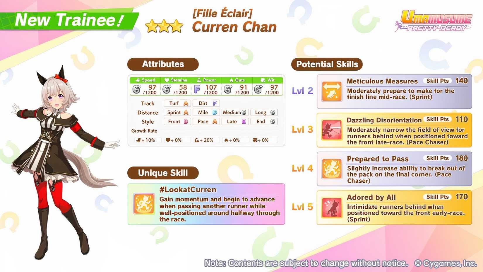 Curren Chan Build and Stats Guide in Umamusume Pretty Derby