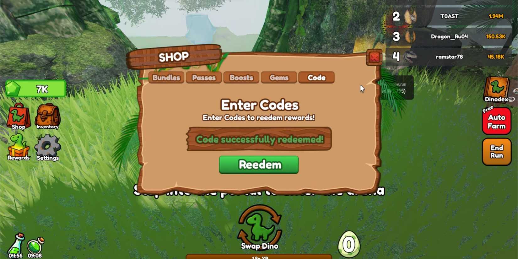 Roblox Be Dino Codes