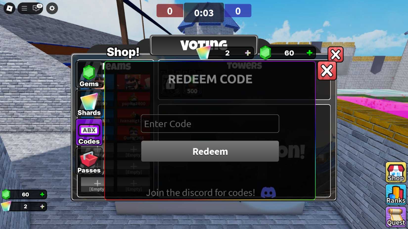 Roblox Clashers Royale Codes