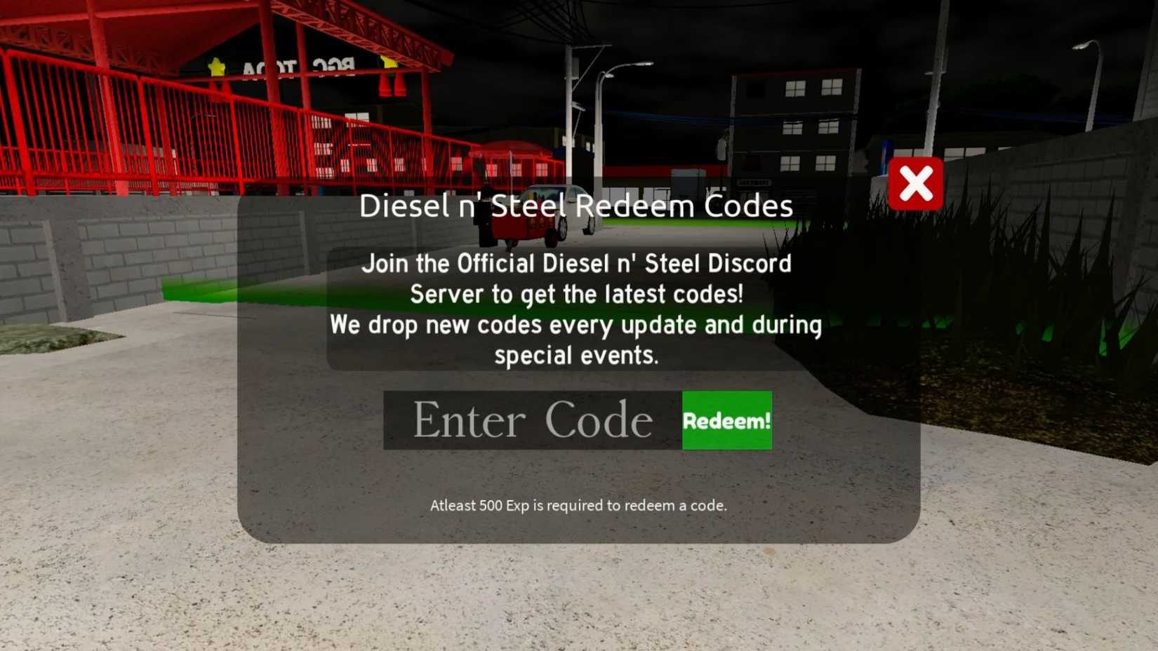 Roblox Diesel n' Steel Codes