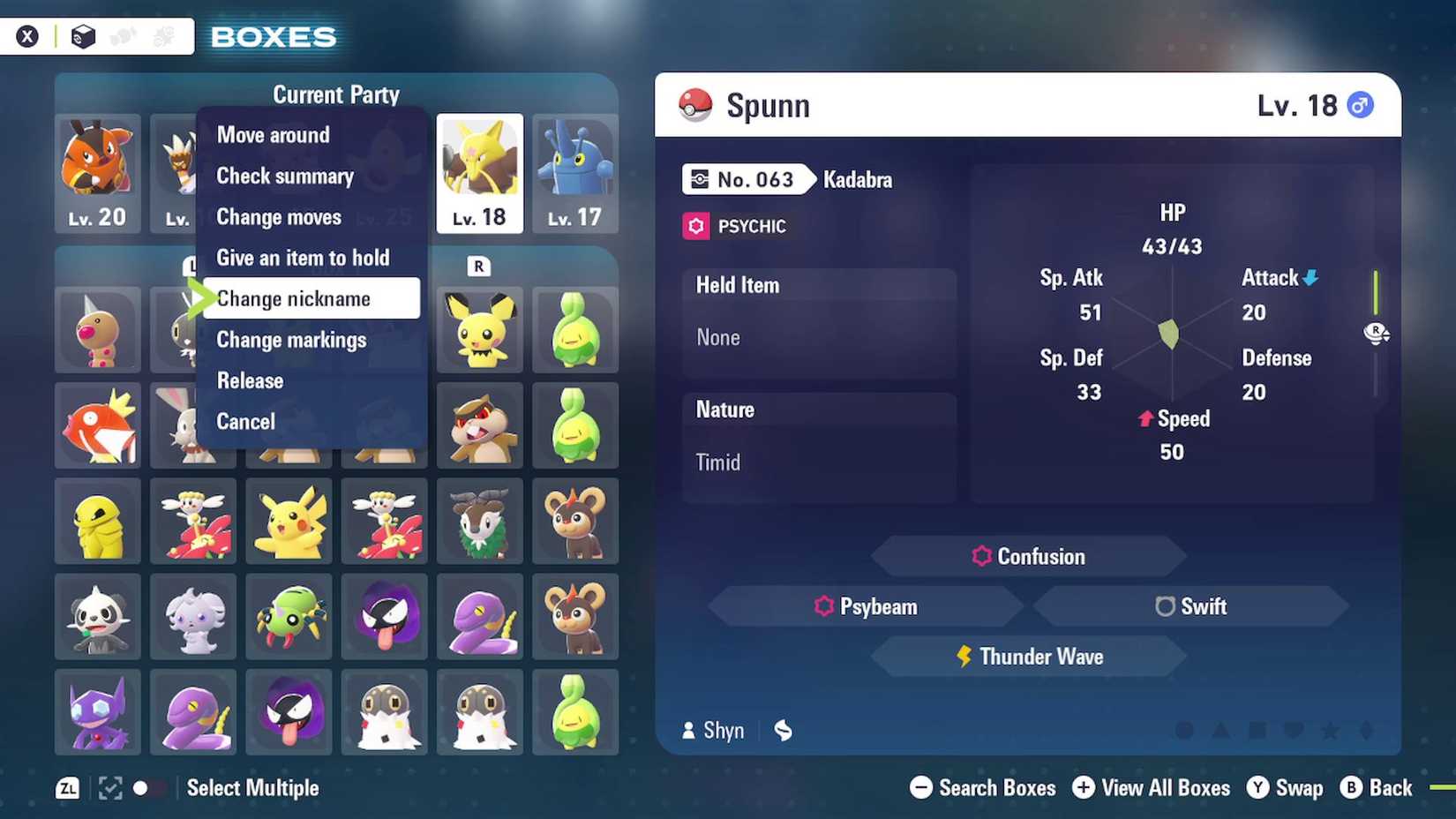 How to Change Your Pokemon's Name in Pokemon Legends Z-A