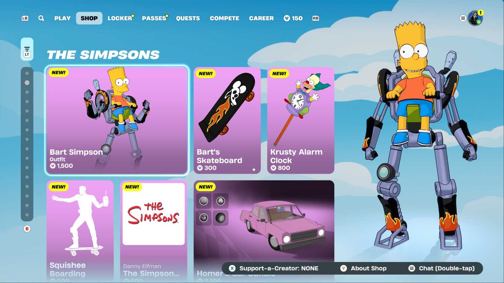 Fortnite: Bart Simpson Cosmetic Showcase