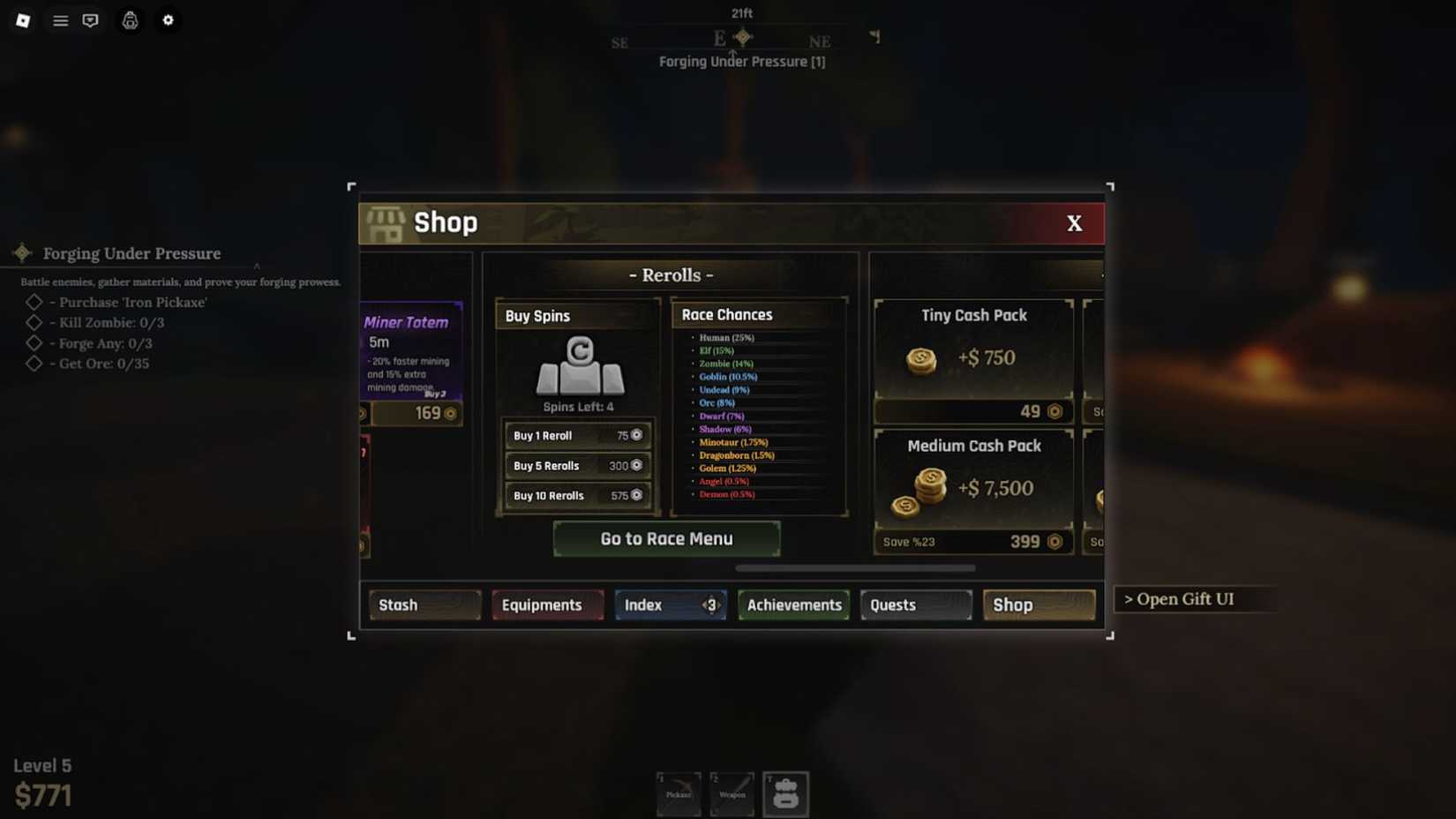 How to Reroll Your Race in The Forge Roblox