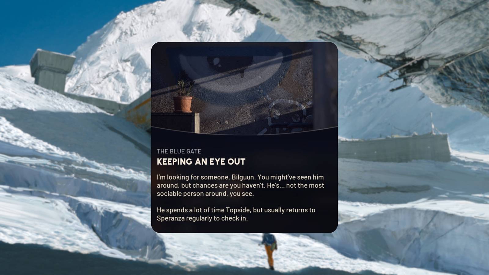 Bilguun's Shelter Location in Keeping An Eye Out Quest in ARC Raiders