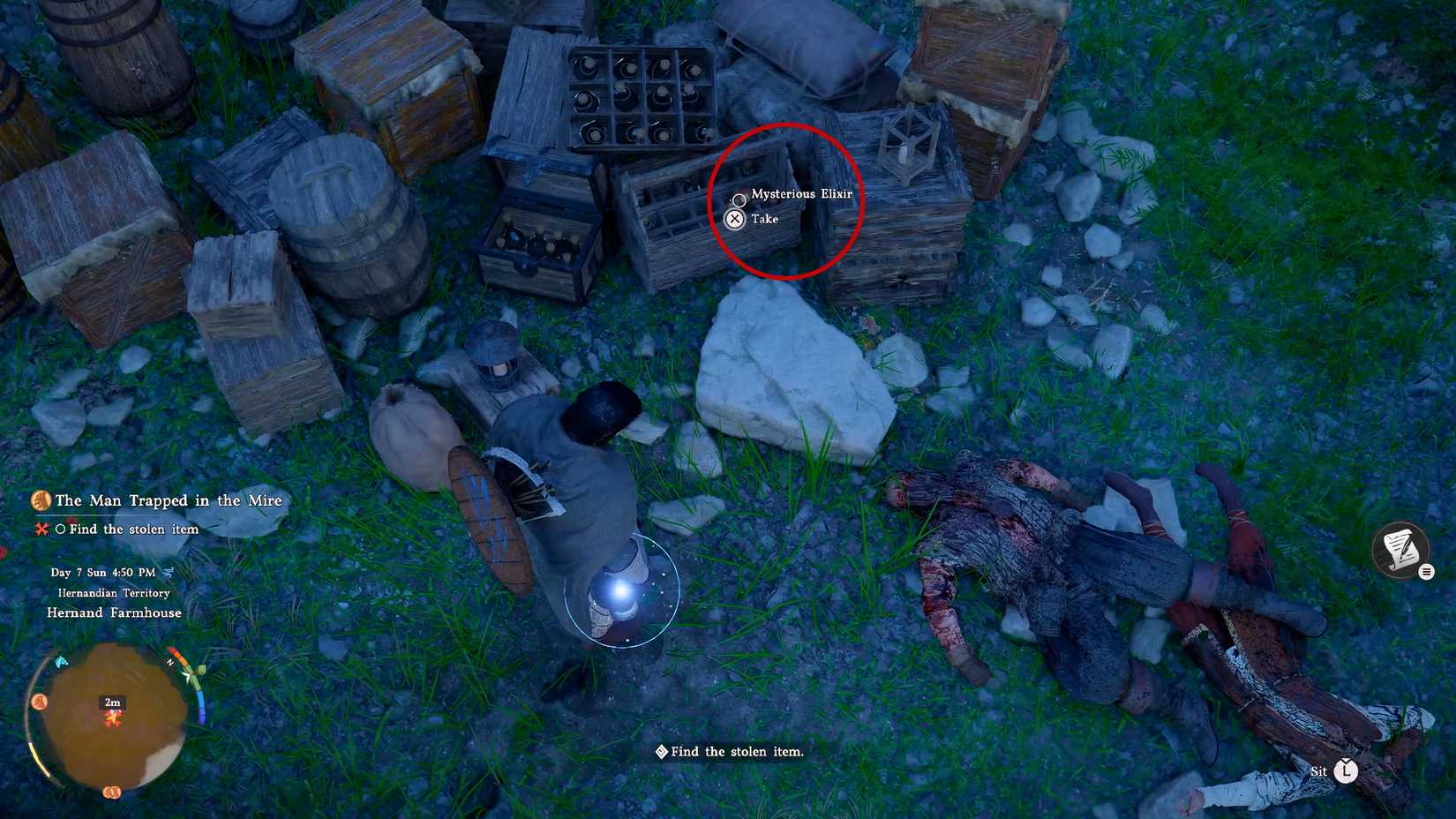 How to Find Stolen Items in Man Trapped in Mire in Crimson Desert
