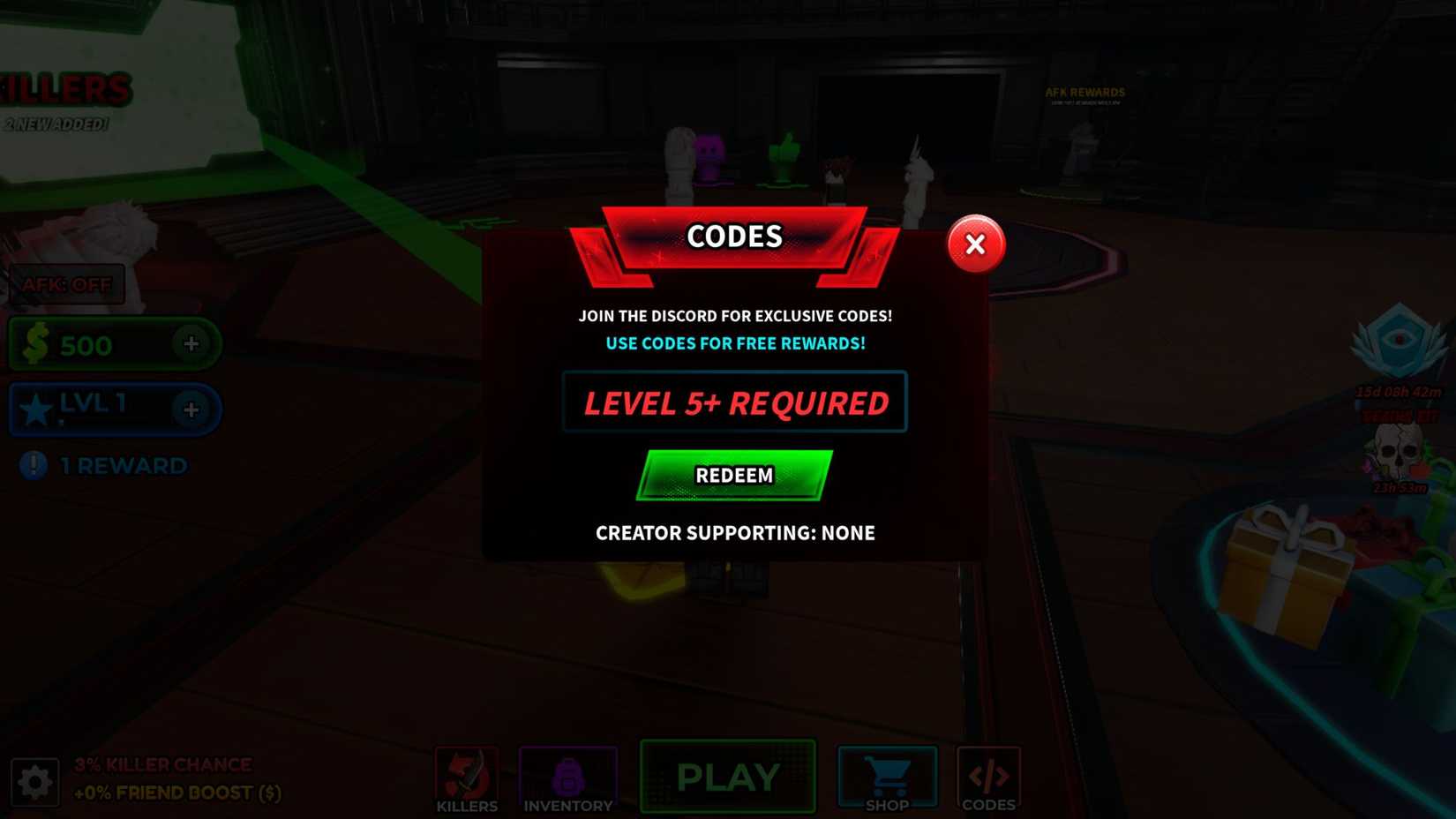 Roblox KILLSPREE Codes