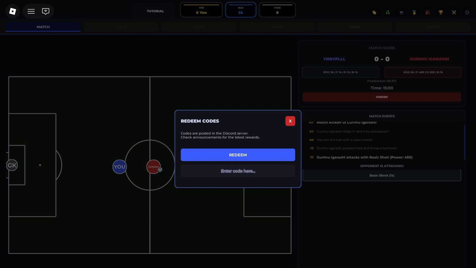 Roblox Blue Lock Incremental Codes