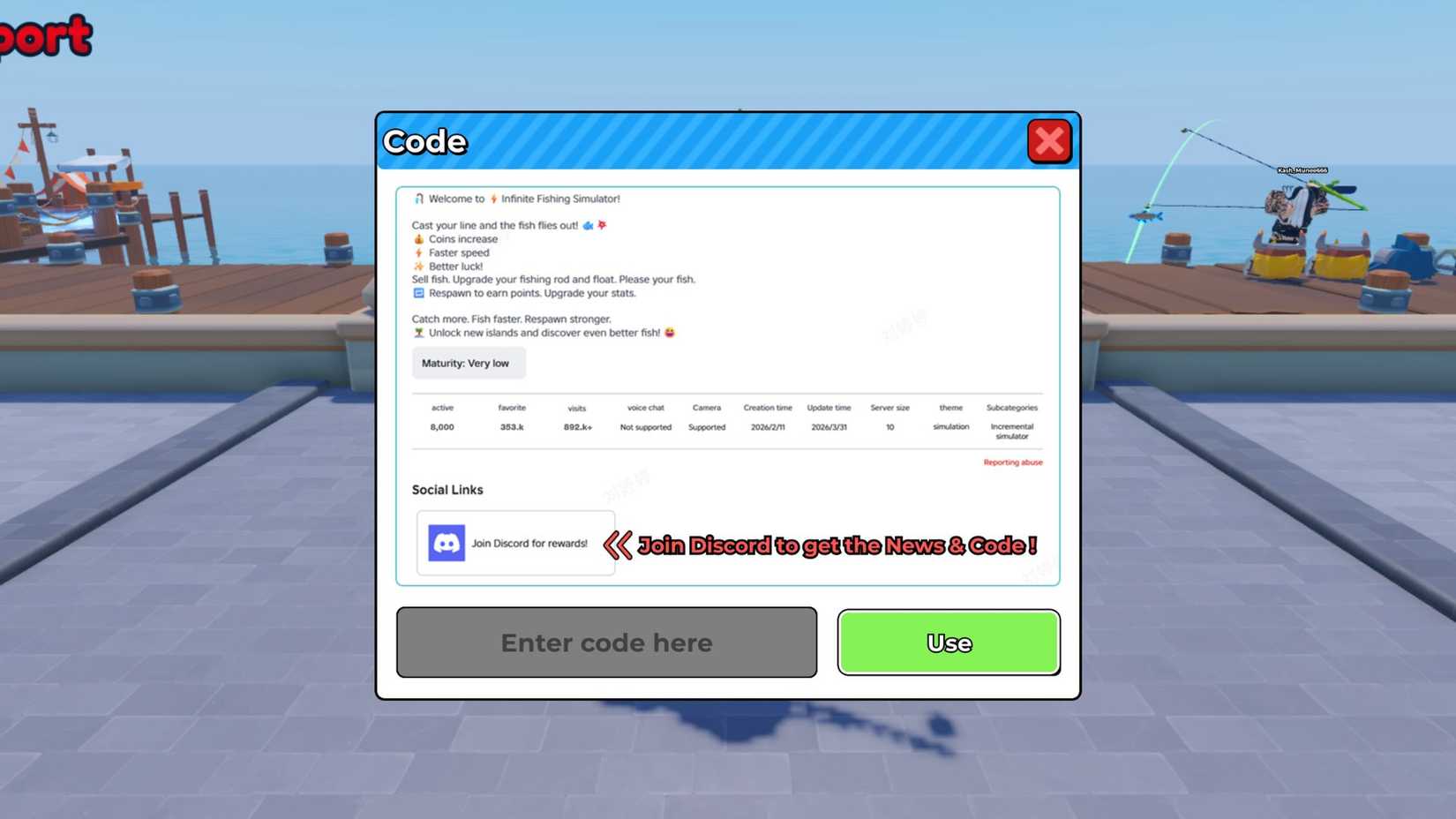 Roblox Infinite Fishing Simulator Codes