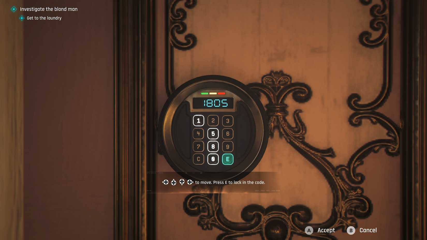 Hotel's Laundry Area Code in 007 First Light