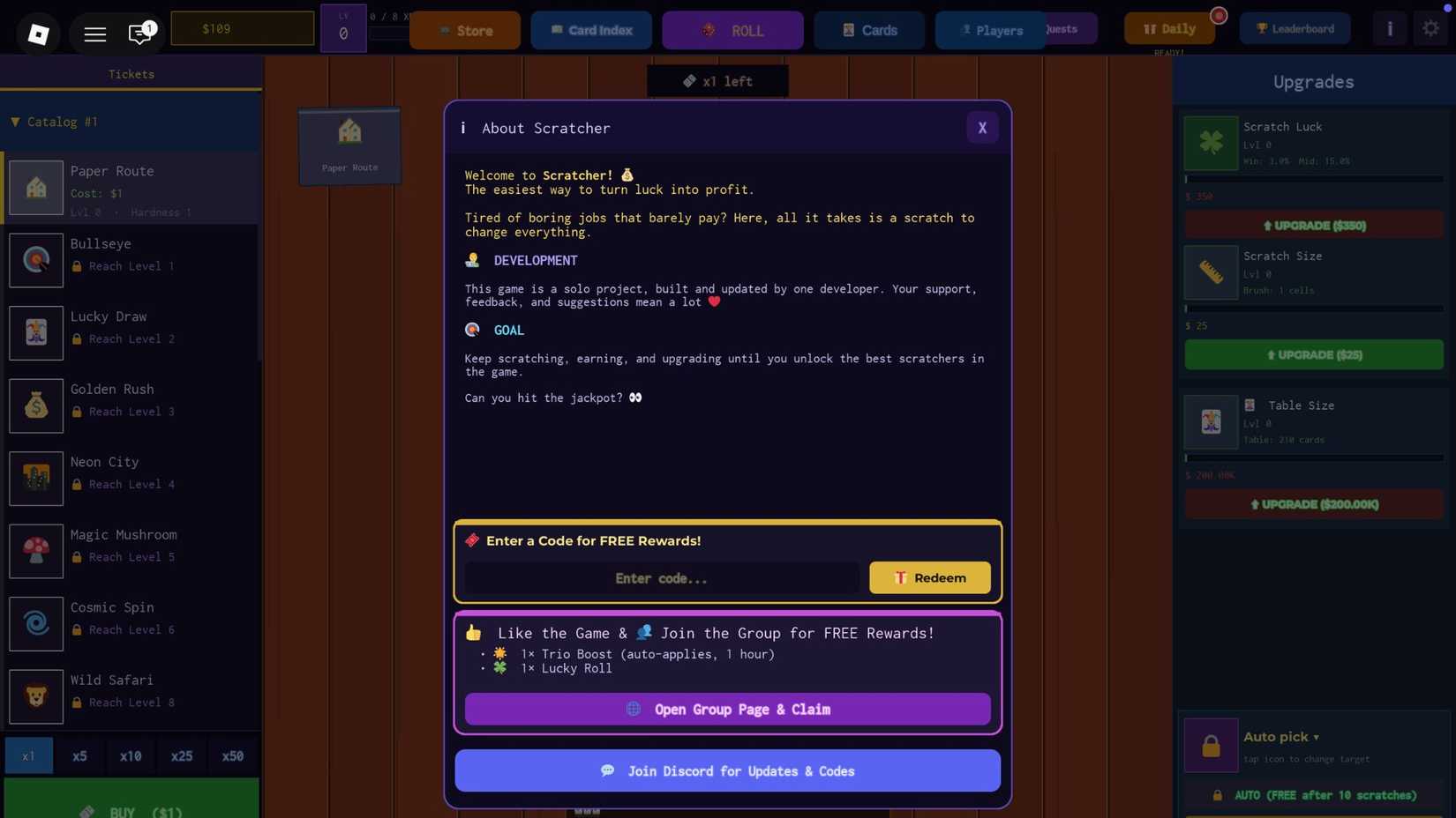 Scratch to Riches Codes