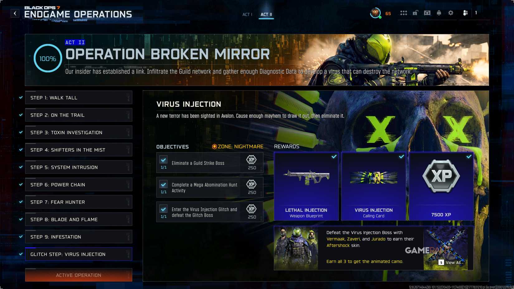 Glitch Step: Virus Injection Black Ops 7 Endgame Guide (Free Camo ...