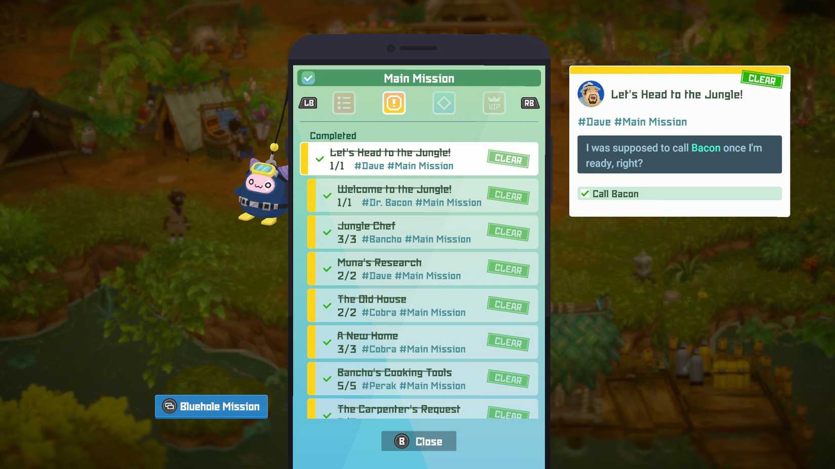 Dave the Diver In the Jungle Chapter and Mission List