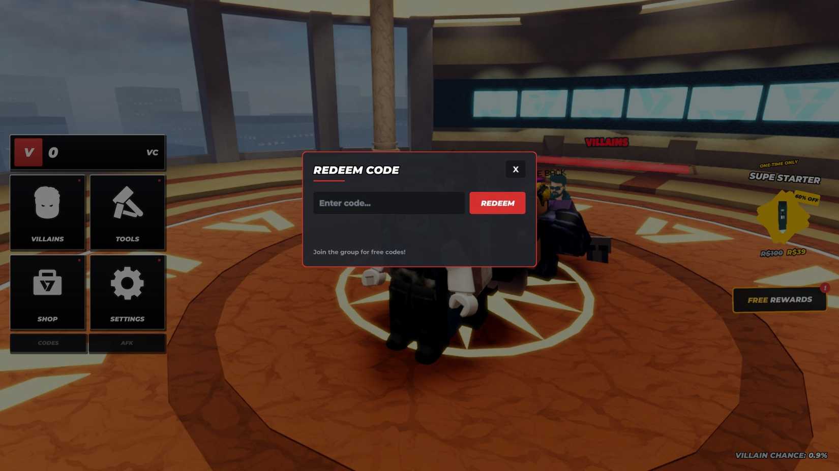 Hide From The Villain Codes