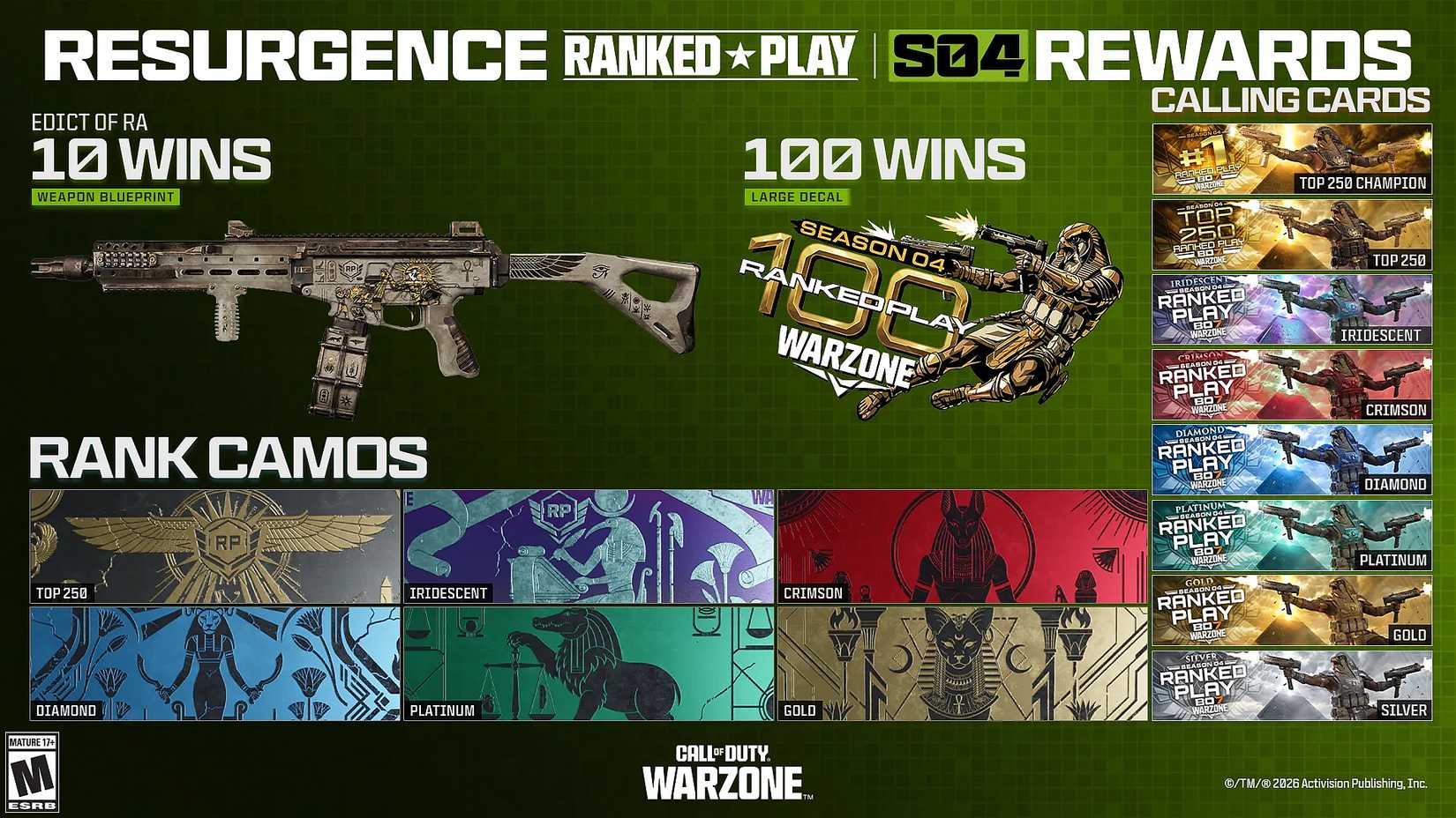 All Season 4 Ranked Play Rewards in Black Ops 7 & Warzone