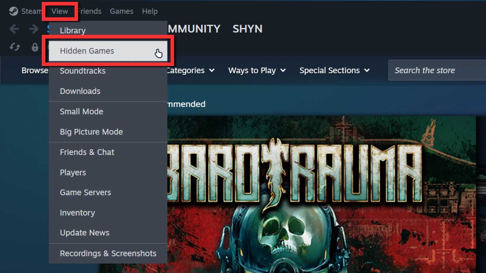 How to Unhide and View Hidden Games on Steam