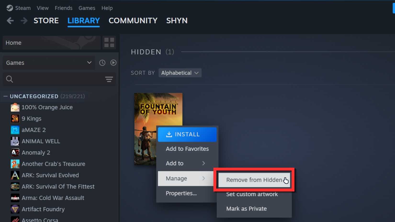 How to Unhide and View Hidden Games on Steam