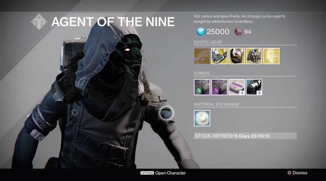 Destiny: Xur Location and Exotic Items for Oct 2nd