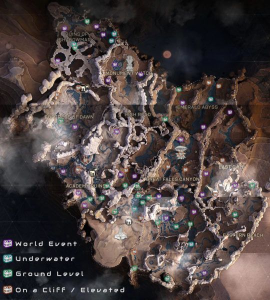 Anthem Maps Show Chest Locations, World Events