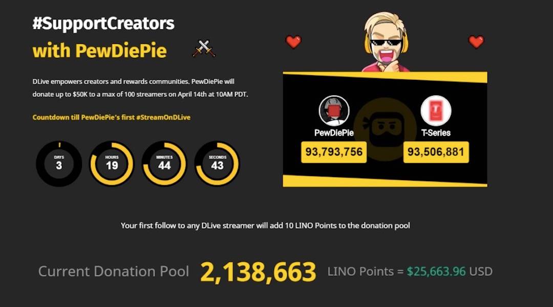PewDiePie Partners with DLive for Exclusive Streaming Rights