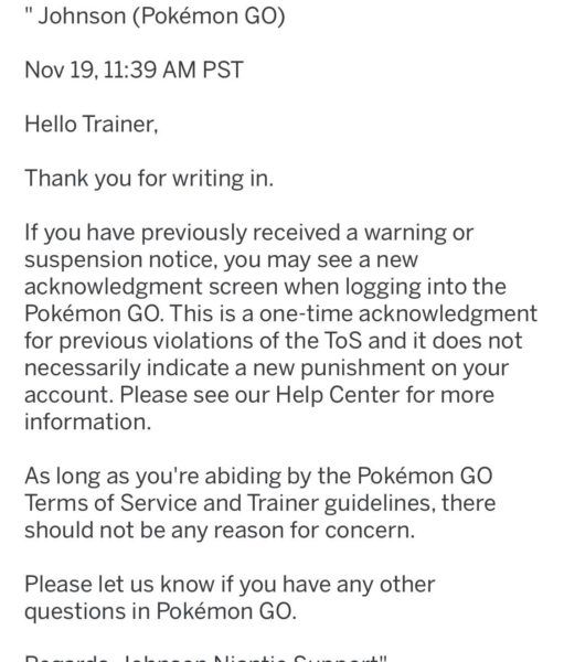 Pokemon GO: Ban Warnings Sent To Many Players By Mistake