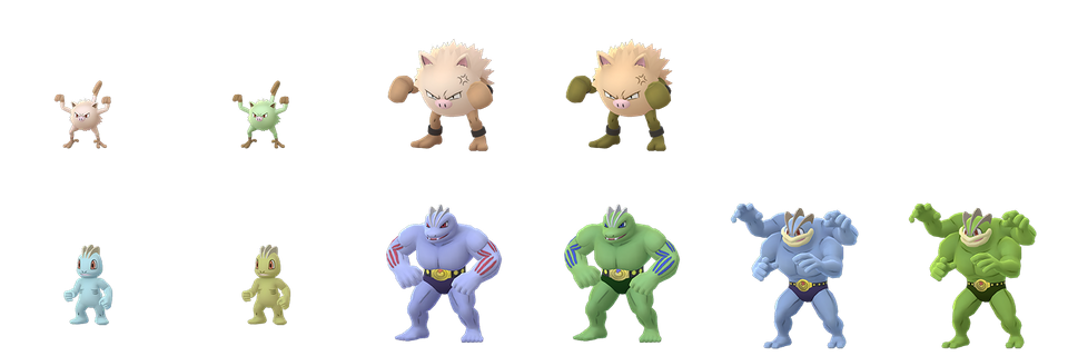 Pokemon GO: Mankey and Machop Shiny Family Models Live