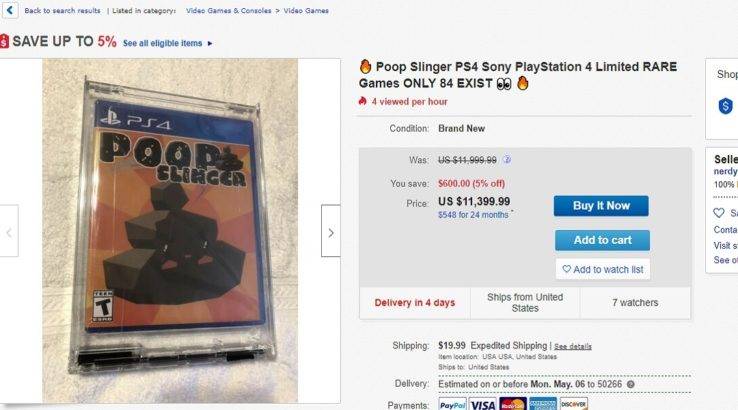 Poop Slinger is the Rarest PS4 Game and It is Going For Absurd Prices ...