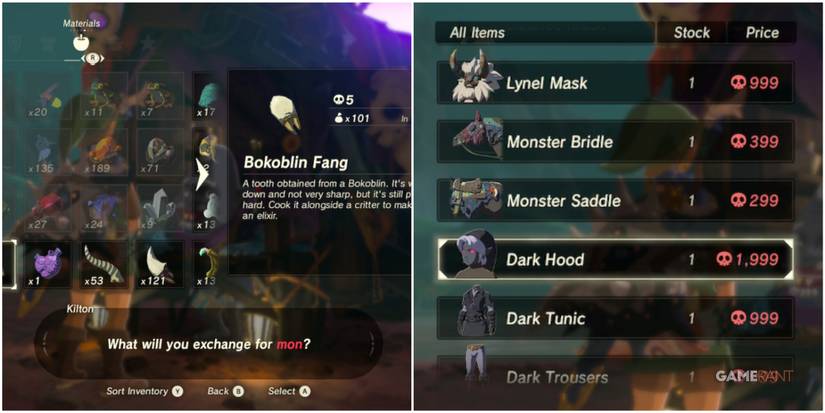 Breath of the Wild: Where to Find Fang and Bone (Kilton's Shop)