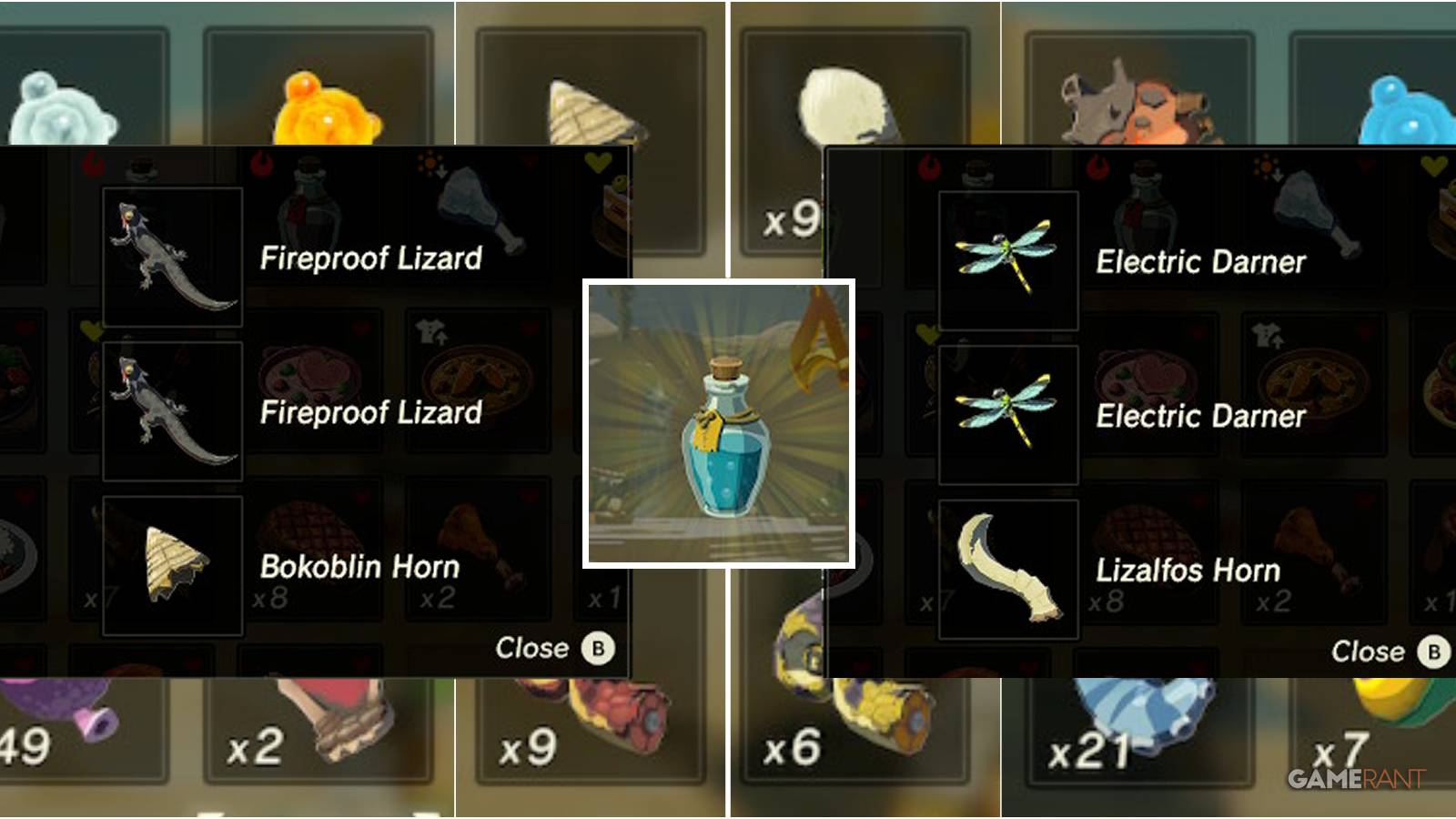 Zelda: BotW - All Elixir Recipes