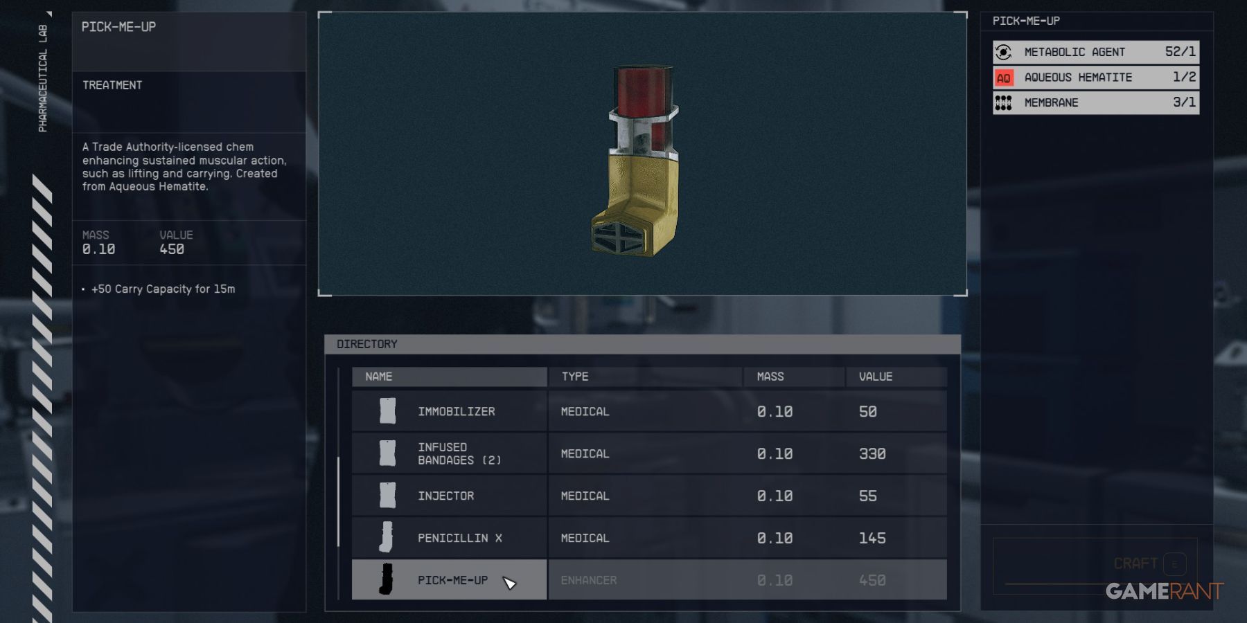 Starfield Best Aid Items To Craft