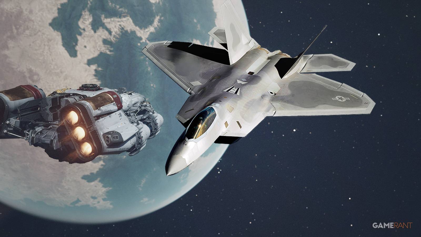 Starfield Player Builds F-22 Raptor Stealth Fighter in the Game