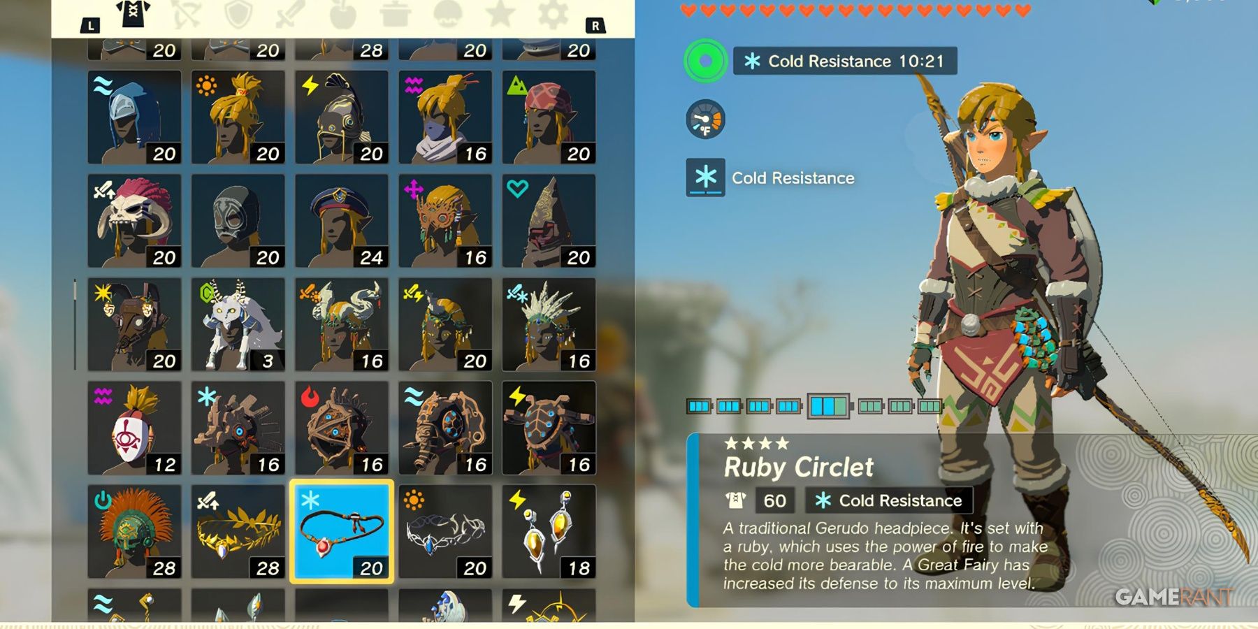 Zelda: Tears Of The Kingdom - Best Armor & Items For Cold