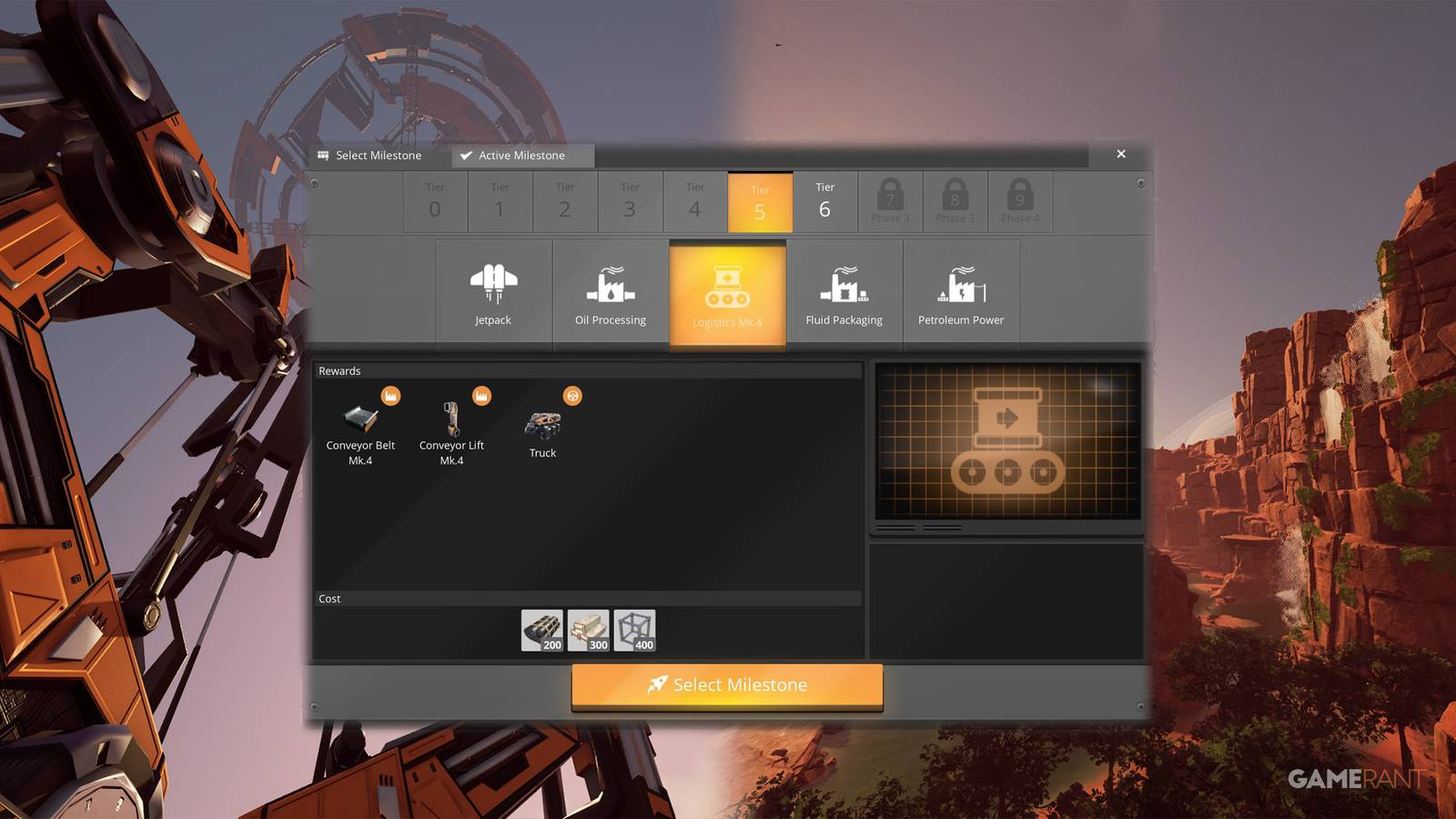 Satisfactory: All Milestone Costs & Rewards