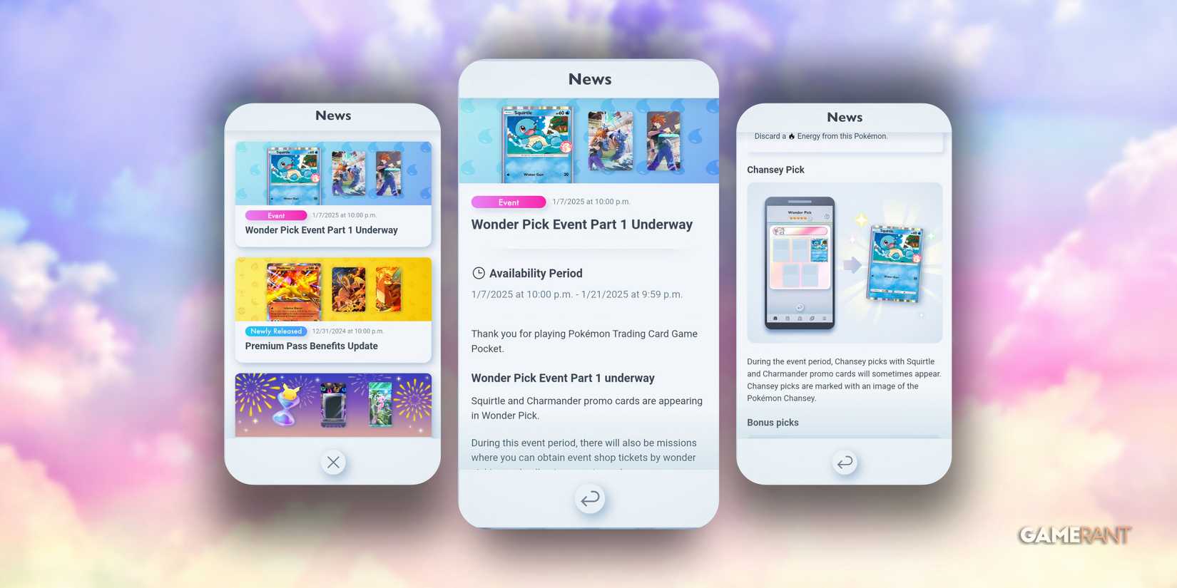 Pokemon Pocket: Wonder Pick Part 1 & 2 (Squirtle & Charmander)