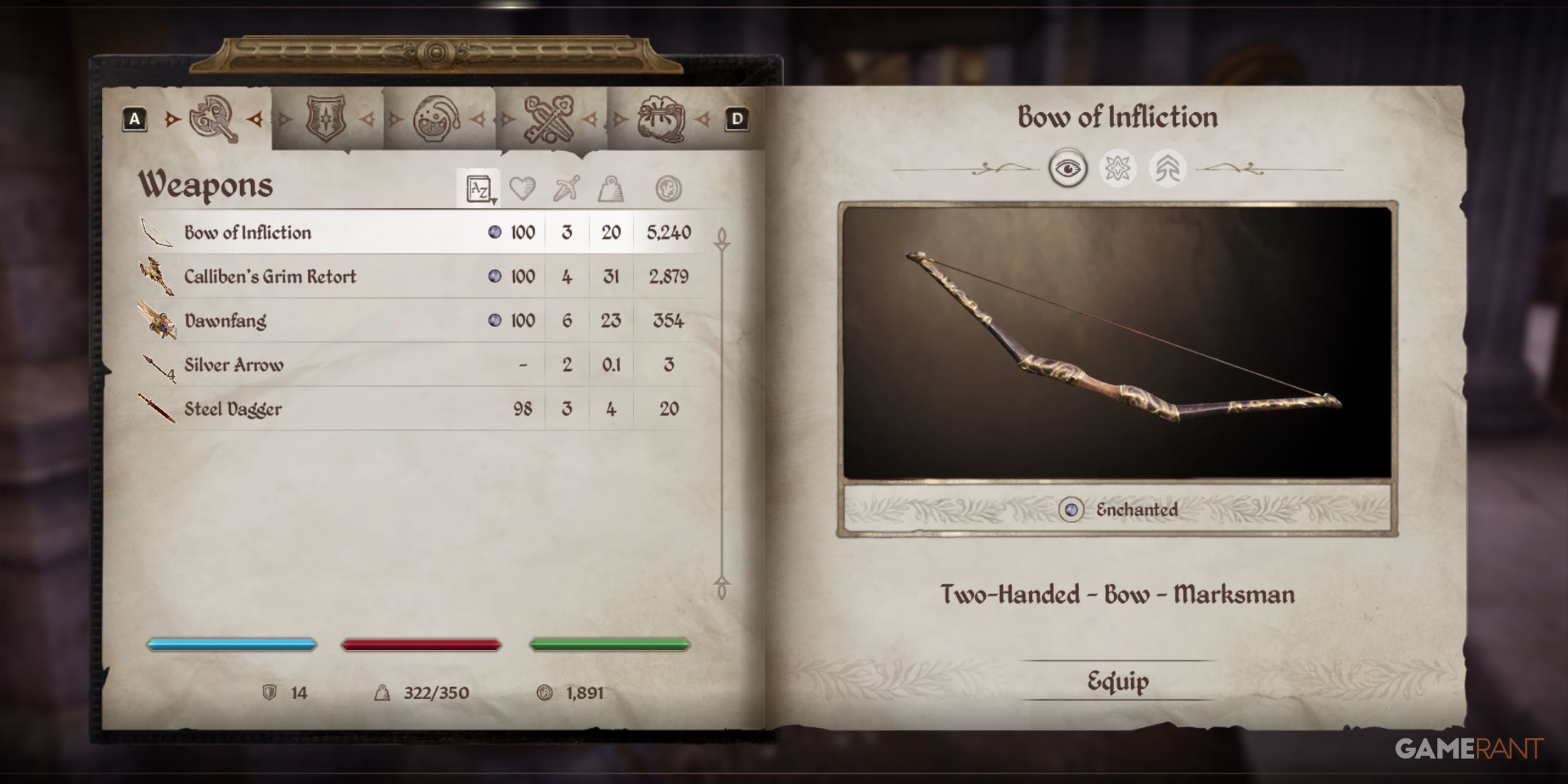 unique weapons oblivion