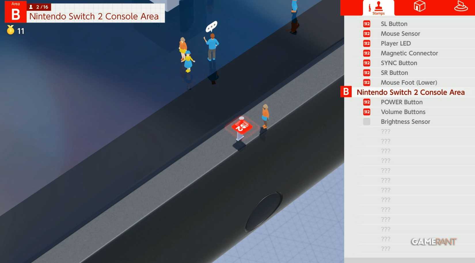 Area B Stamps and Quiz Answers in Switch 2 Welcome Tour