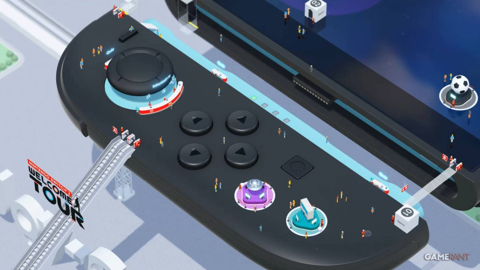 Stamps and Quizzes in Area A (Joy-Con 2 (L) Area) - Welcome Tour