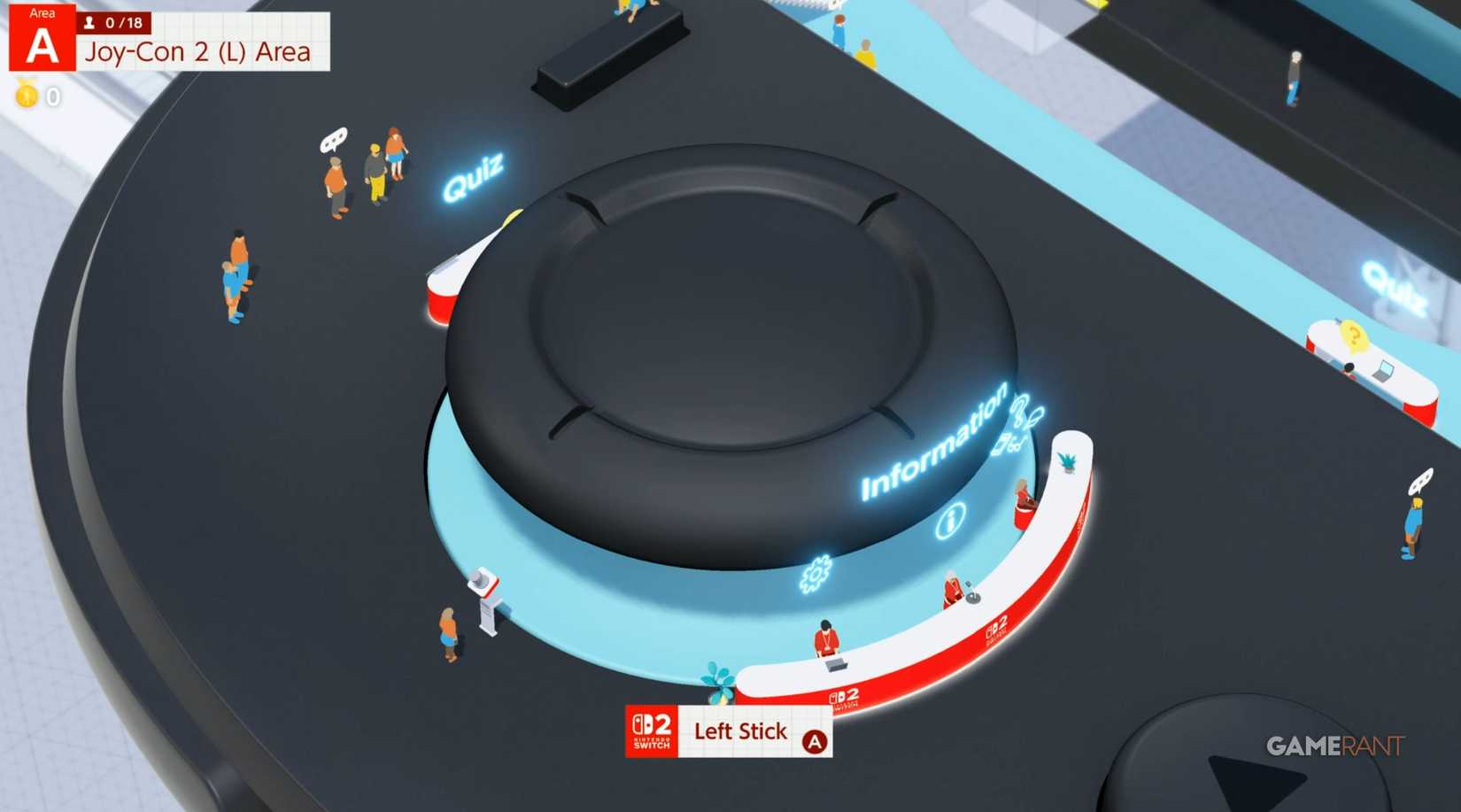 Stamps and Quizzes in Area A (Joy-Con 2 (L) Area) - Welcome Tour