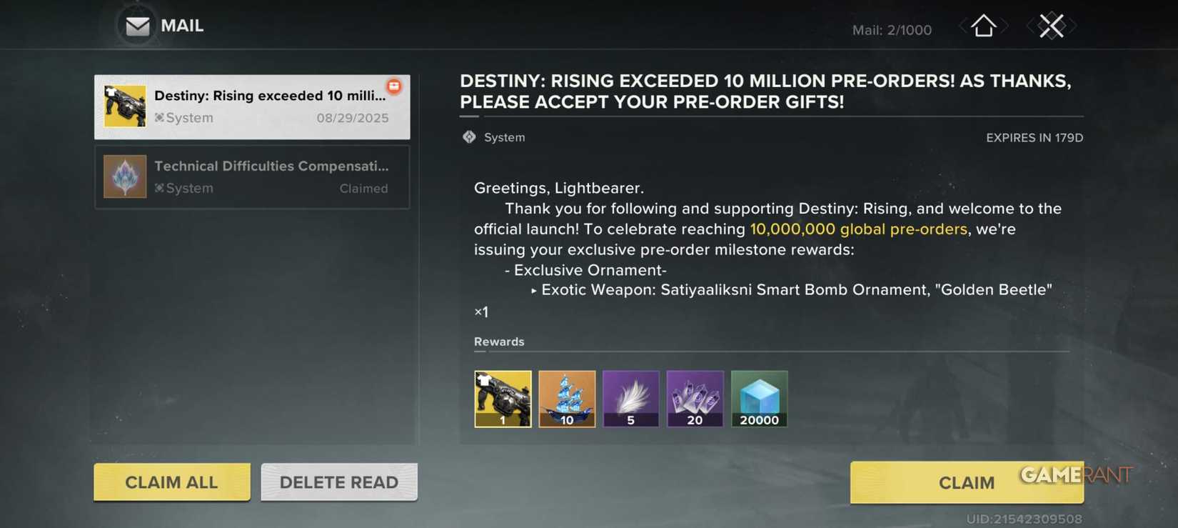 How to Claim Pre-Registration Rewards in Destiny Rising