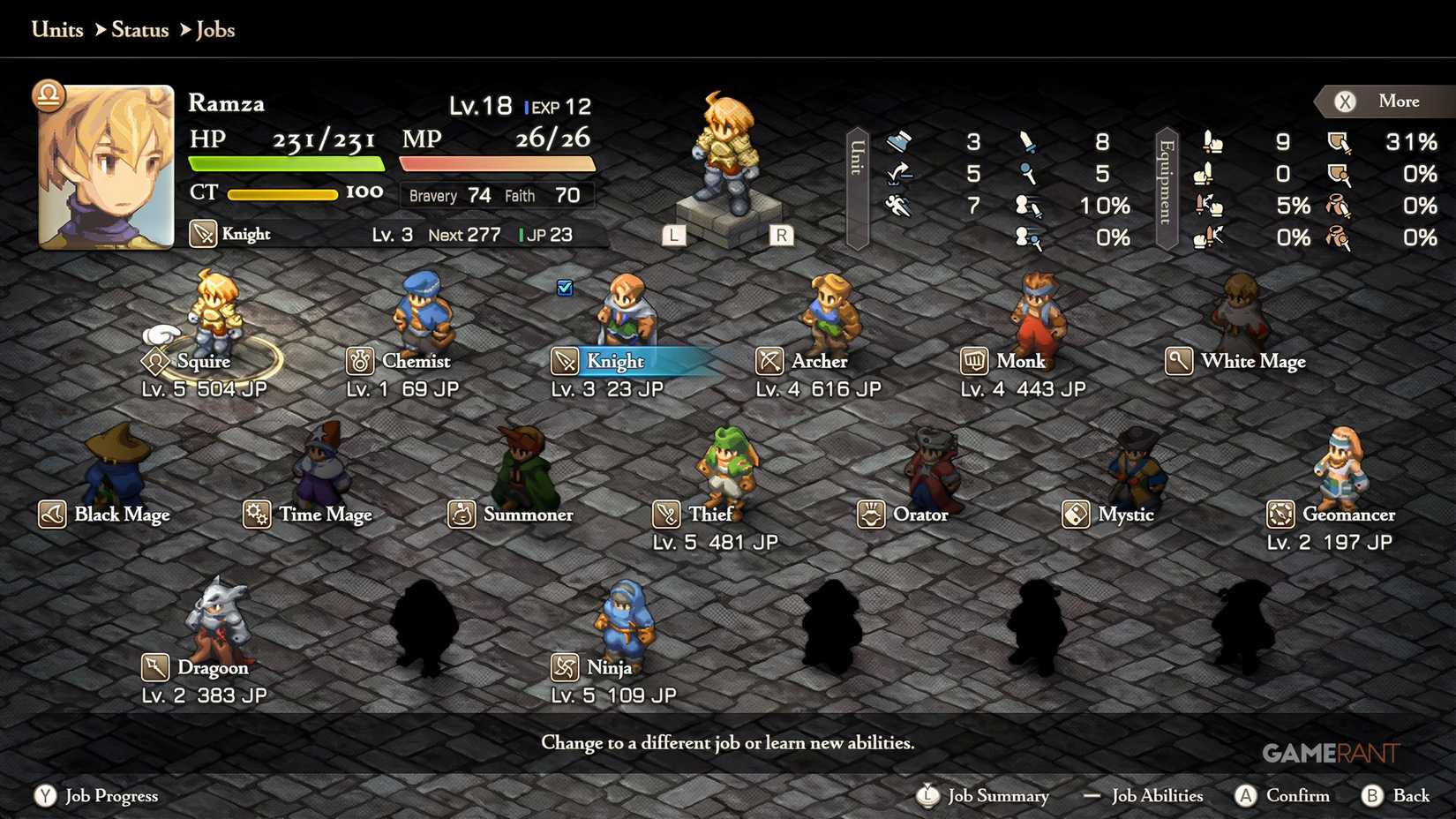 Best Early Game Jobs in Final Fantasy Tactics - The Ivalice Chronicles