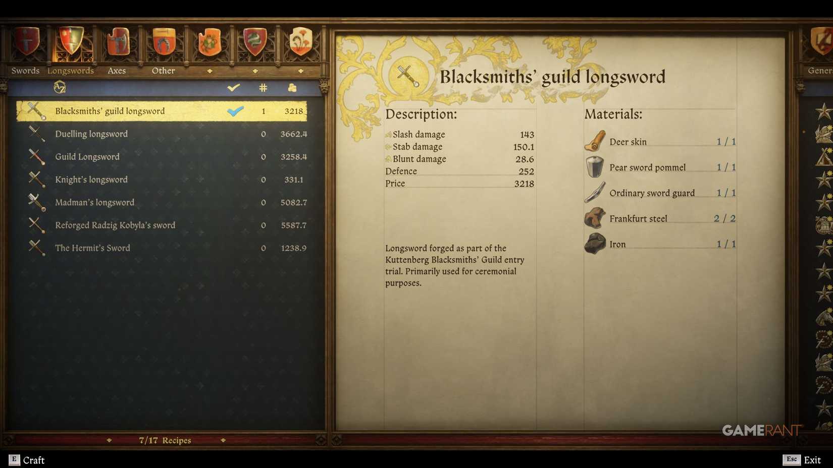 Kingdom Come Deliverance 2: Adept Quest All Blacksmith Guild Trial Answers